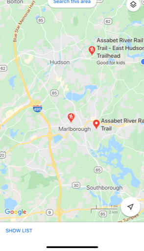hudson rail trail map - Concord, MA